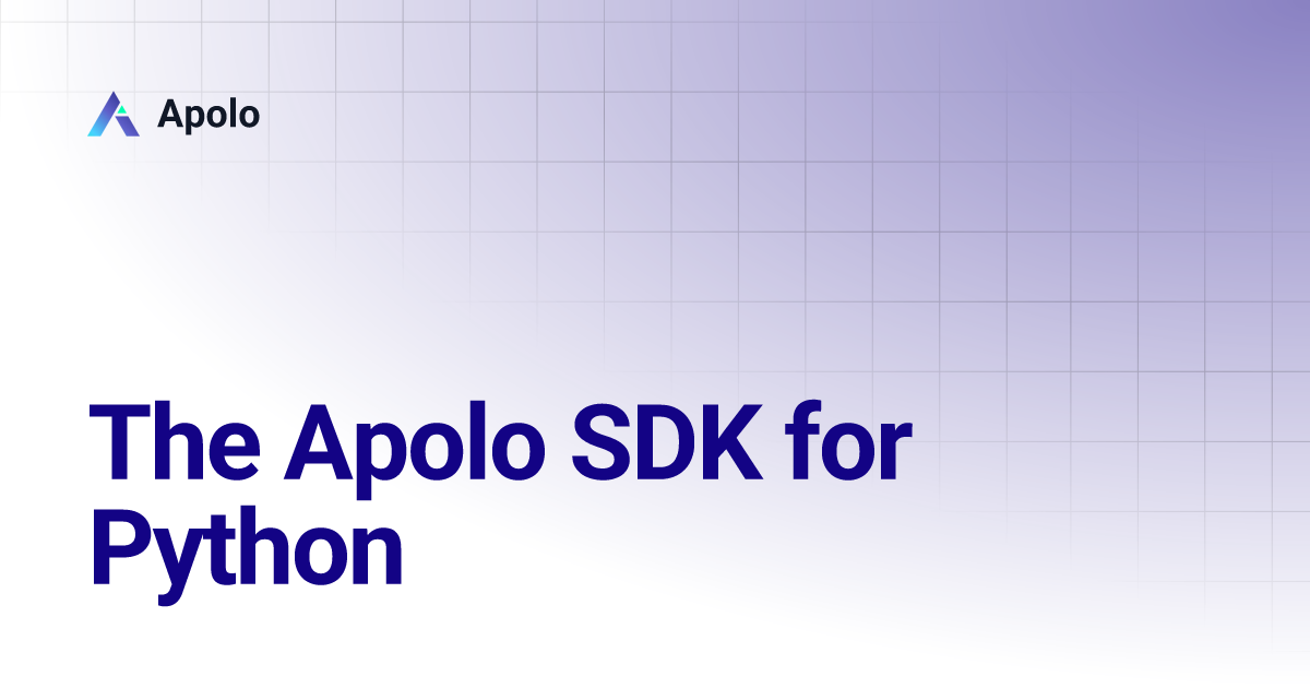 The Apolo SDK for Python | Apolo