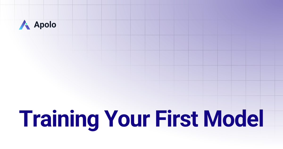 Training Your First Model | Apolo