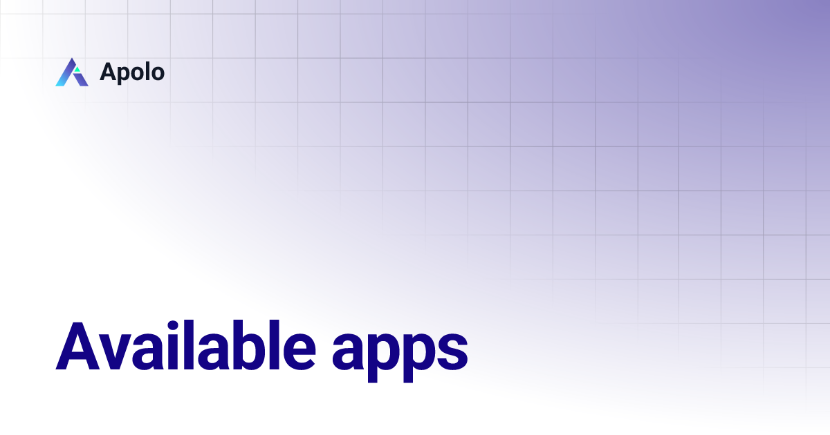 Available apps | Apolo